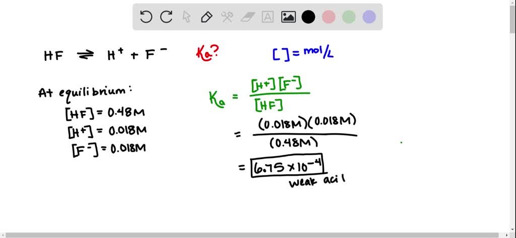 SOLVED: Calculate the KaKa for the following acid. Determine if it is a ...
