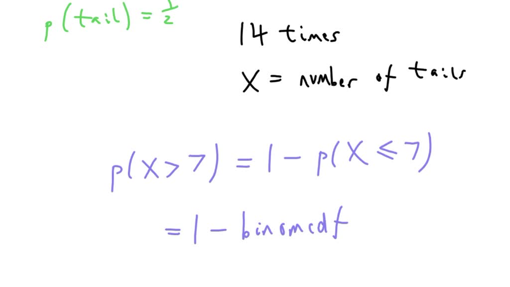 A fair coin is flipped 14 times. Find the probability that more than 7 of the flips turn up tails.