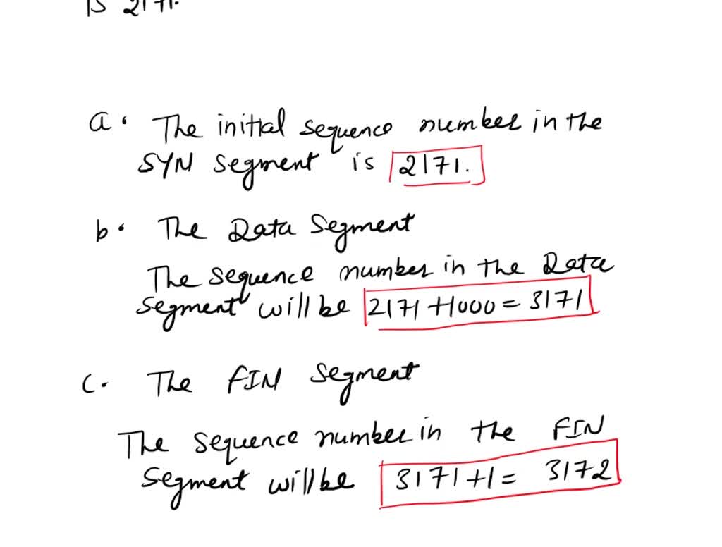 Solved The Initial Sequence Number In The Tcp Client Server