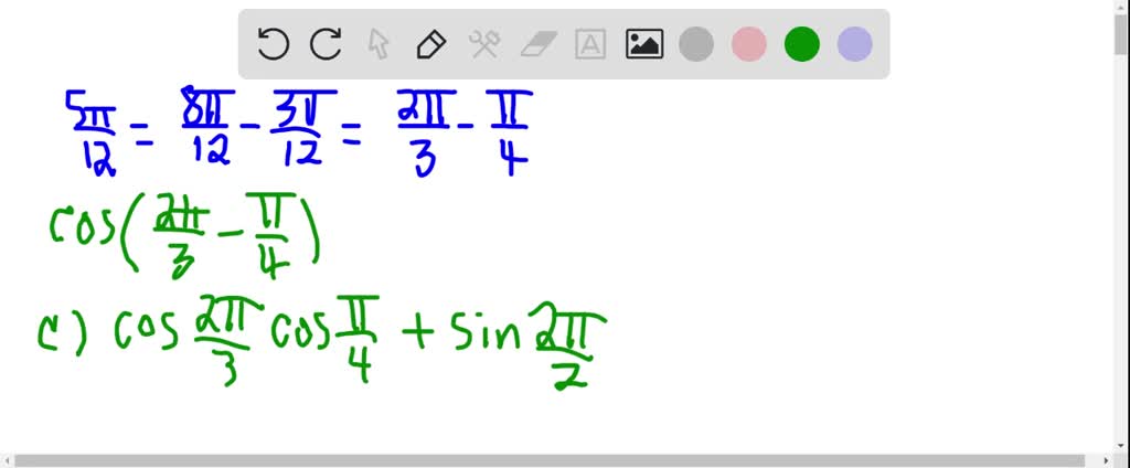 SOLVED: Use the formula for the cosine of the difference of two angles ...