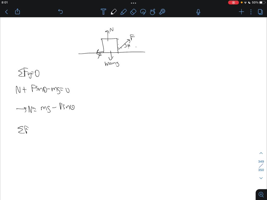 A crate sits on a rough surface. Using a rope, a man applies a force to the crate as shown in ...