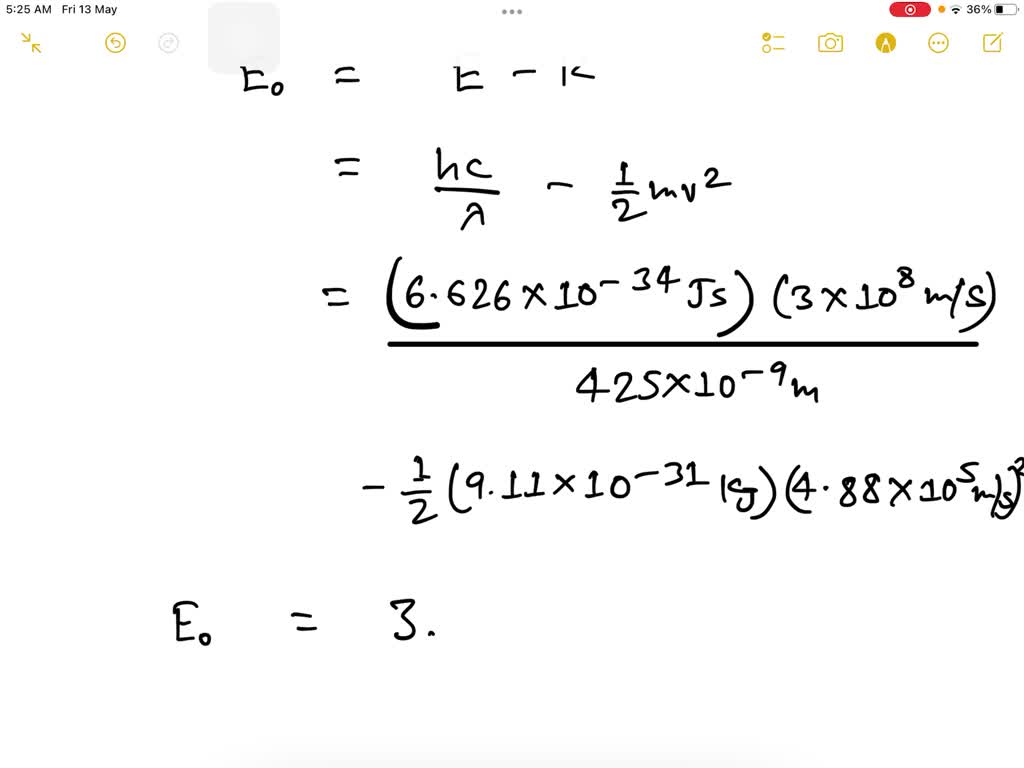Light with a wavelength of 425 nm fell on a potassium surface, and ...