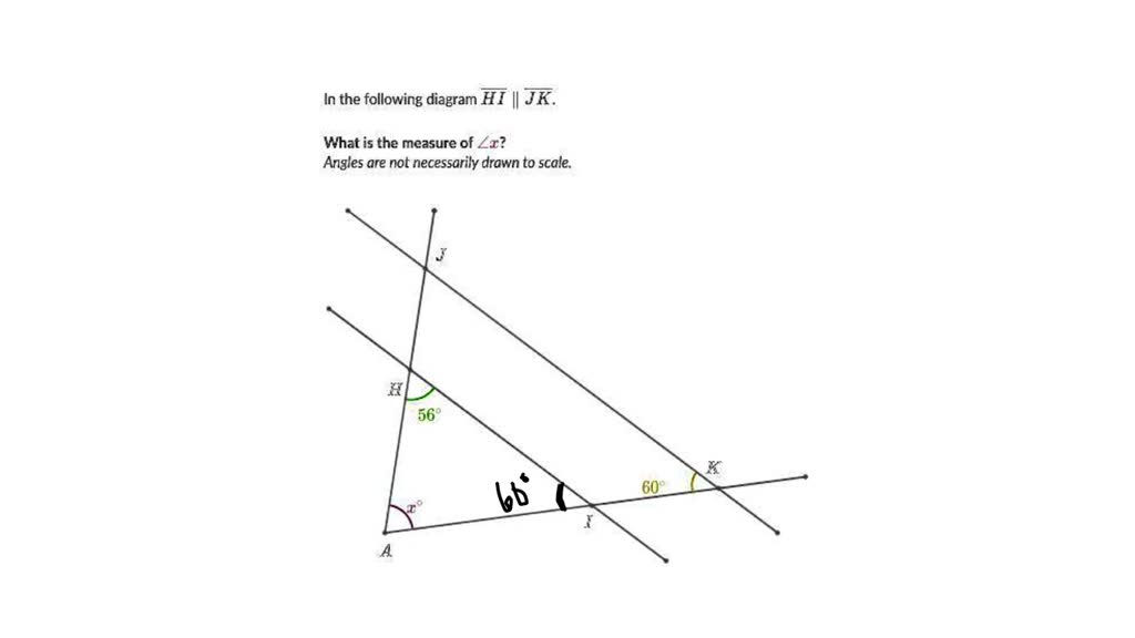 In the diagram AB is a straight line: What is the size of the angle marked x" degrees