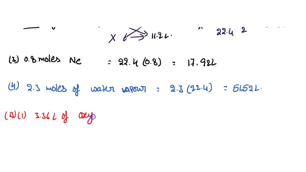 Mole-Volume Conversions Determine the volume in liters occupied by 0. ...