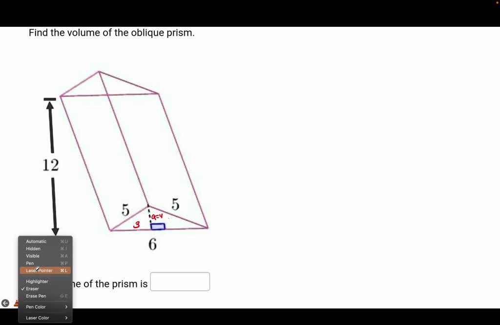 SOLVED: An oblique prism has trapezoidal bases. Which expression ...