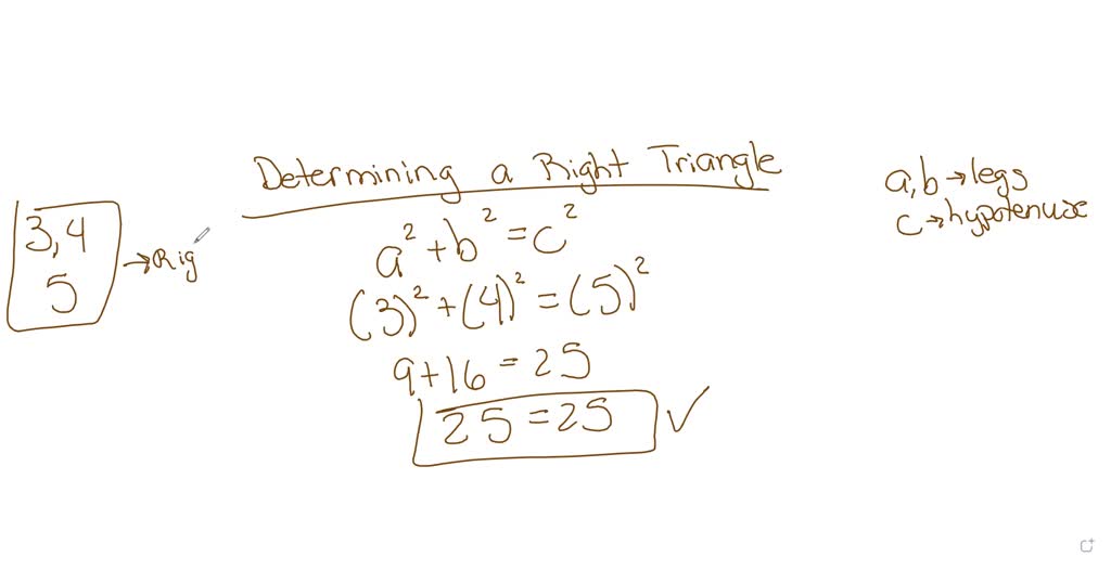 SOLVED: Determine whether the given triangle is a right triangle.