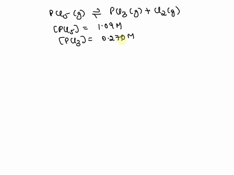 Starting with only 30m pcl5 calculate the concentration of...
