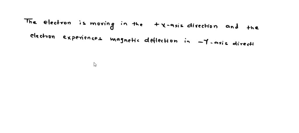 SOLVED: An electron moving in the direction of the +X-axis enters a region of uniform magnetic ...