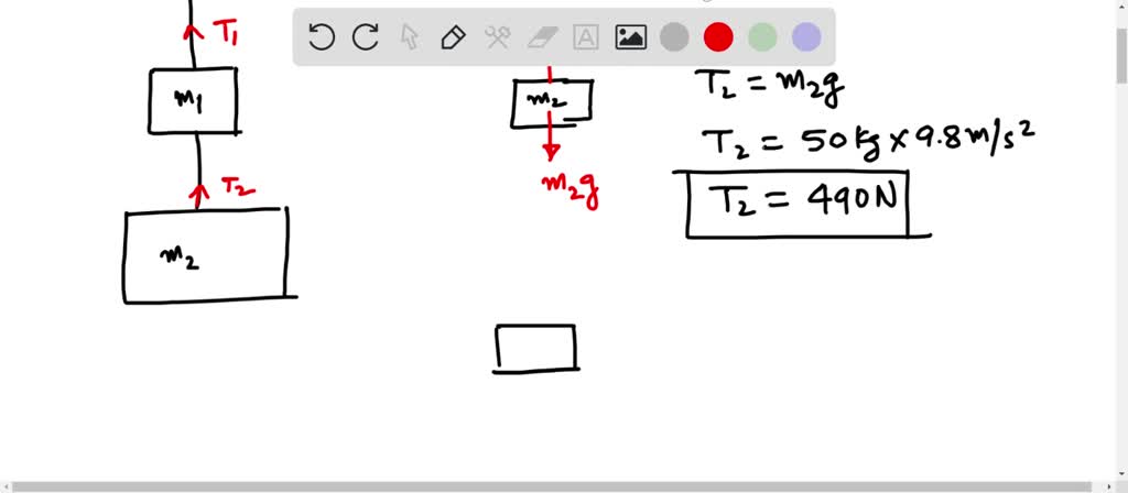 SOLVED: Two boxes are connected by ropes and attached to the ceiling ...