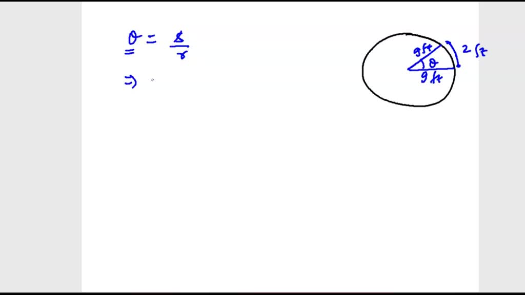 SOLVED: 'On a circle of radius 9 feet, what angle would subtend an arc ...