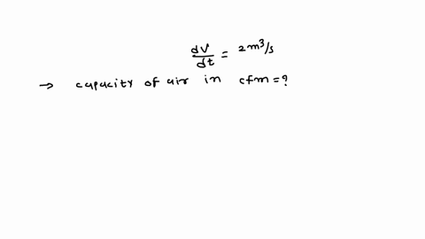 If the air flow from a compressor is 12 CFM and the...