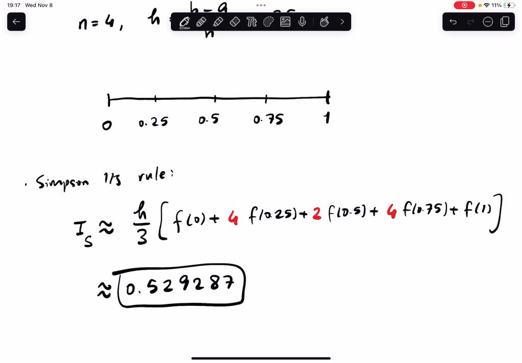 SOLVED: Apply Simpson’s 1/3 rule and trapezoidal rule to evaluate the ...