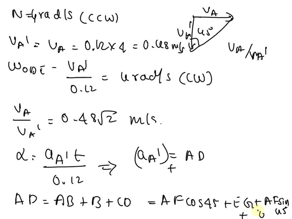 SOLVED: 5/176 For the instant represented, link CB is rotating counterclockwise at a constant ...