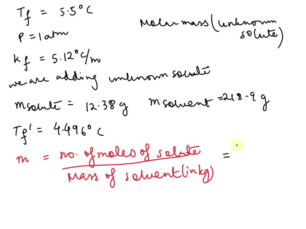 SOLVED: A student is trying to determine the Molal freezing point ...
