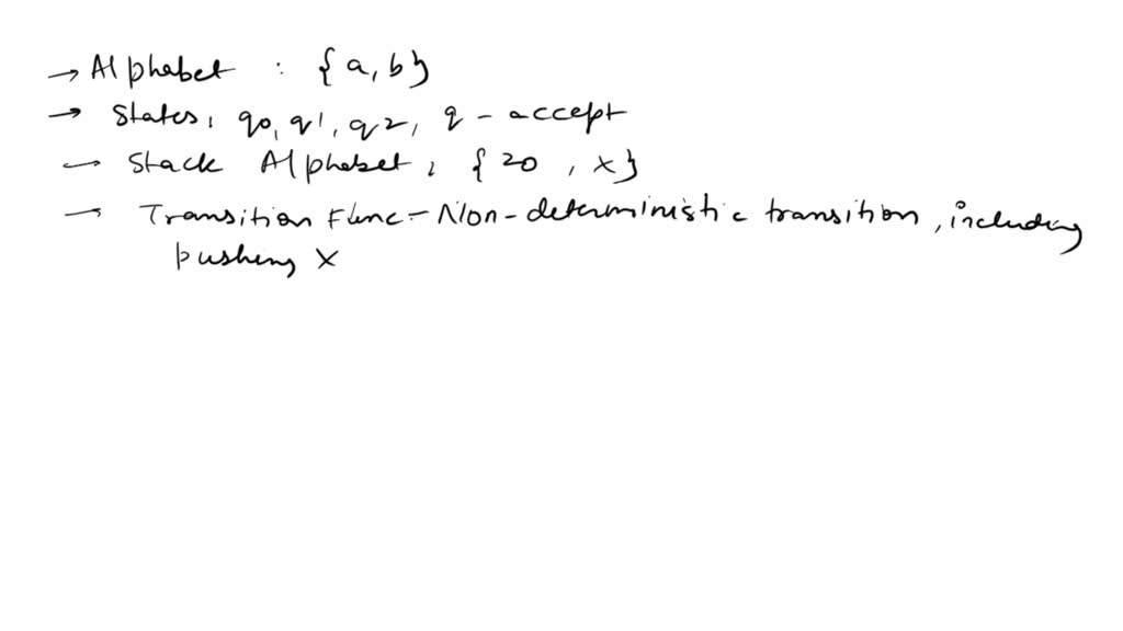 SOLVED: Describe a pushdown automata (PDA) that accepts palindromes ...
