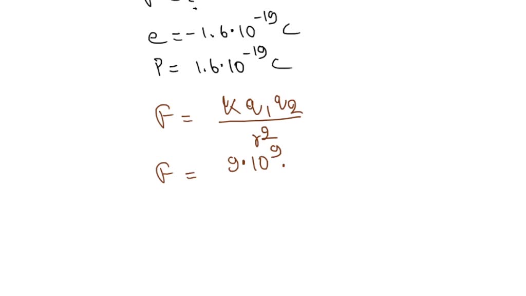 Solved Calculate The Magnitude Of Electric Force Between An Electron