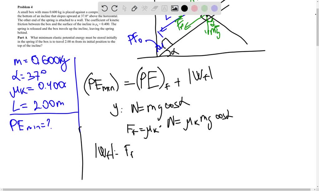 SOLVED: 'Questions: A box rests on a spring 0n an inclined plane: The ...