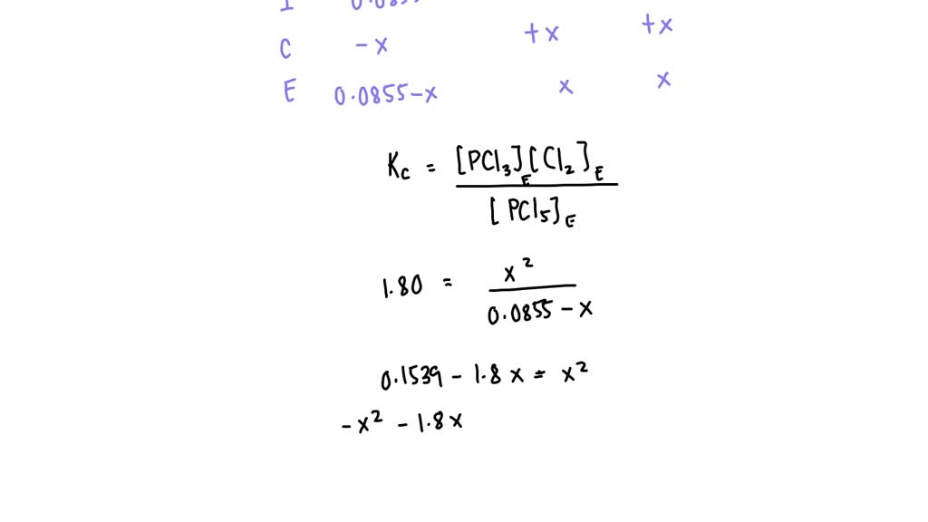 SOLVED: Phosphorus pentachloride decomposes according to the chemical ...