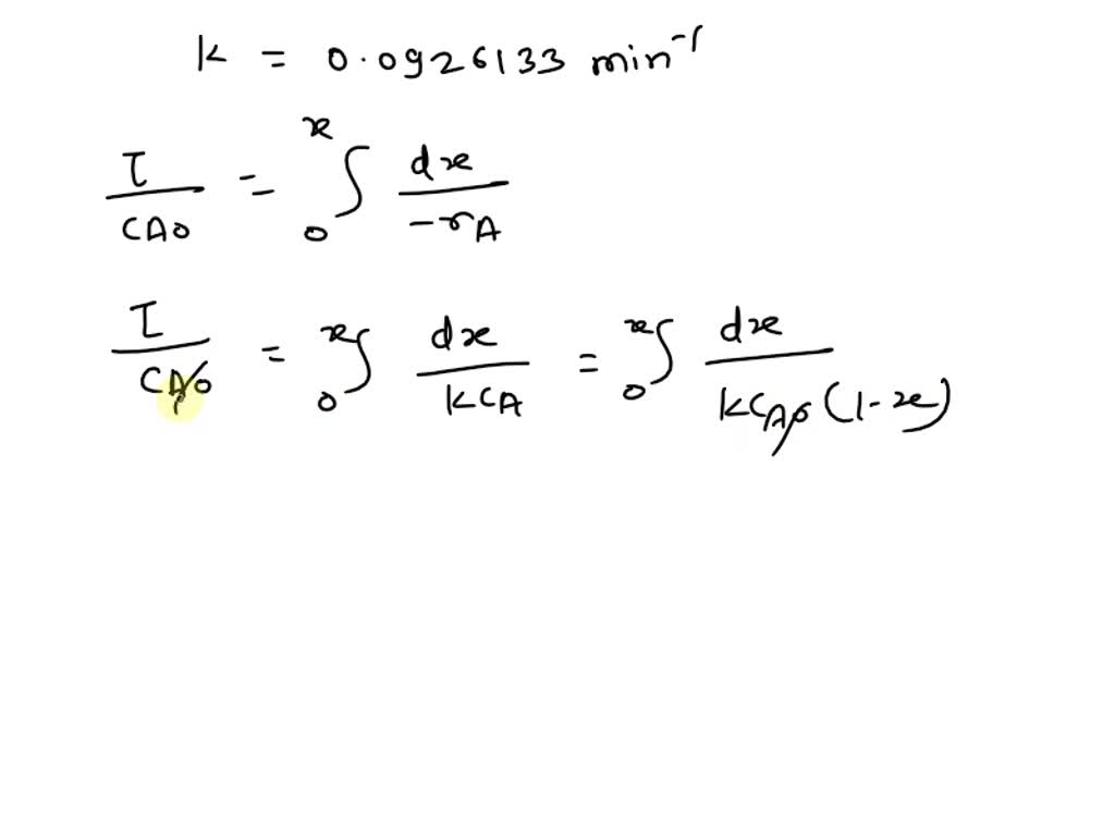 SOLVED: In an isothermal batch reactor 70 % of a liquid reactant is converted in 13 min. What ...