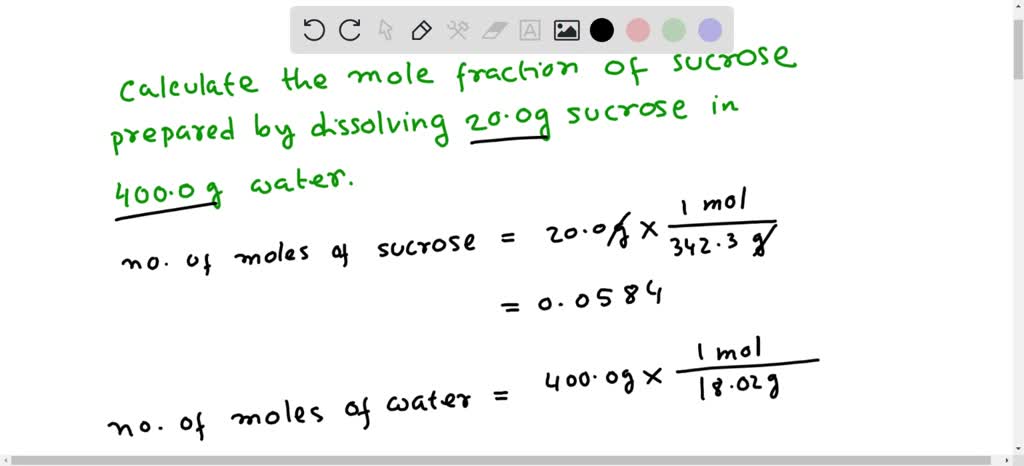 SOLVED: what is the mole fraction of sucrose (C12H22O11) prepared by ...