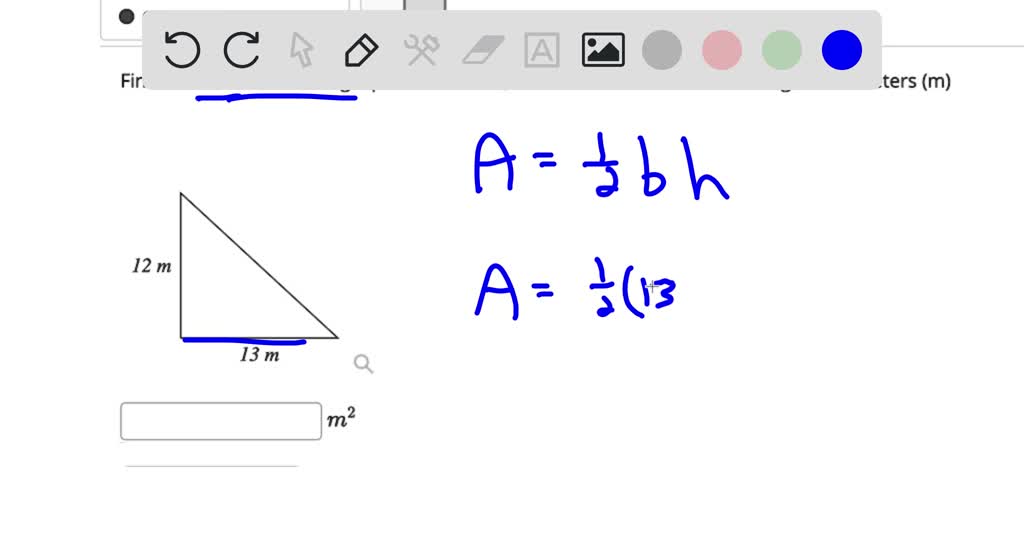 SOLVED: Question 8 Find the area of the triangle pictured below, where ...