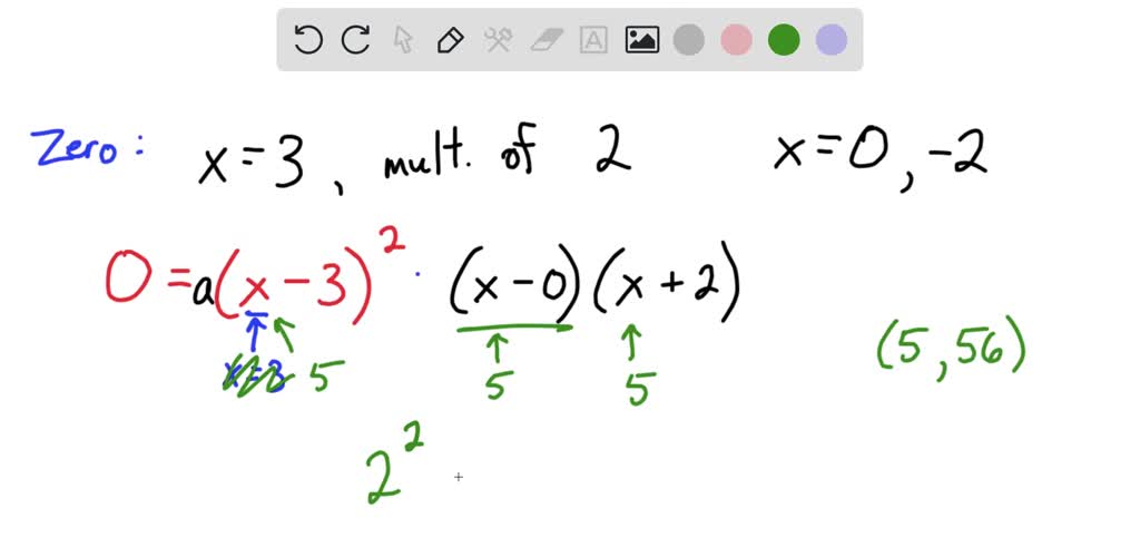 SOLVED: The polynomial of degree 4, P(x) has a root of multiplicity 2 at x=3 and roots of ...