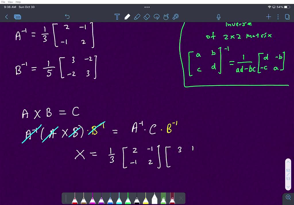 SOLVED: Question 3 (30 points) Find the matrix X solution of the matrix ...