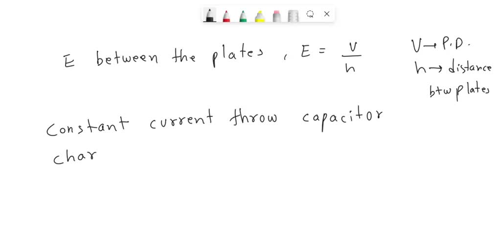 SOLVED: A constant current flows through circular capacitor of radius R ...