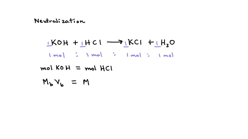 SOLVED: How many mL of a 0.12 M KOH solution is needed to react with 17 mL of 0.22 M HCl? The ...