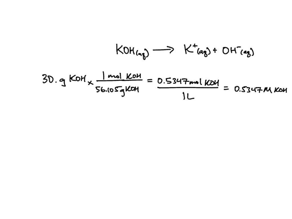 SOLVED: A researcher is going to use the strong base potassium ...