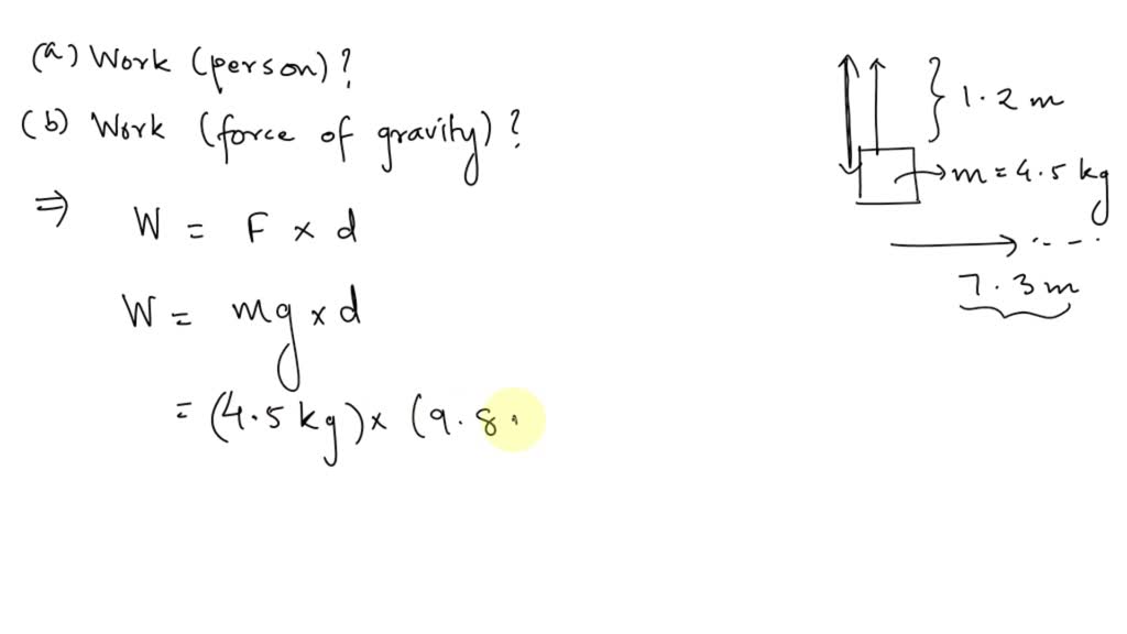 SOLVED: A person lifts a 4.5 kg cement block a vertical distance of 1.2 ...