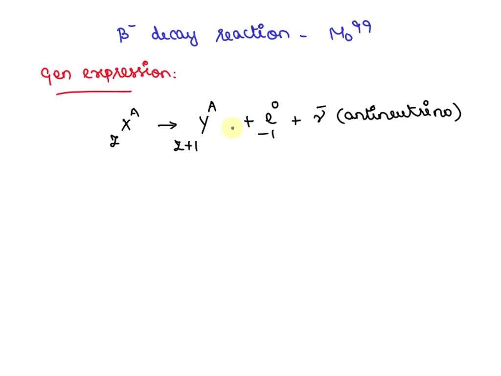 SOLVED: Molybdenum-99 (99Mo) is an unstable isotope that undergoes Î² ...