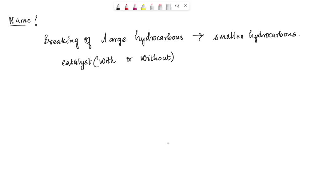 SOLVED: This industrial process involves the breaking of large ...