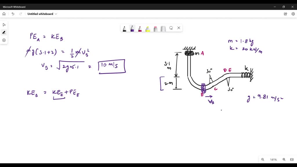 SOLVED: The 1.8-kg slider is released from rest in position A and slides without friction along ...