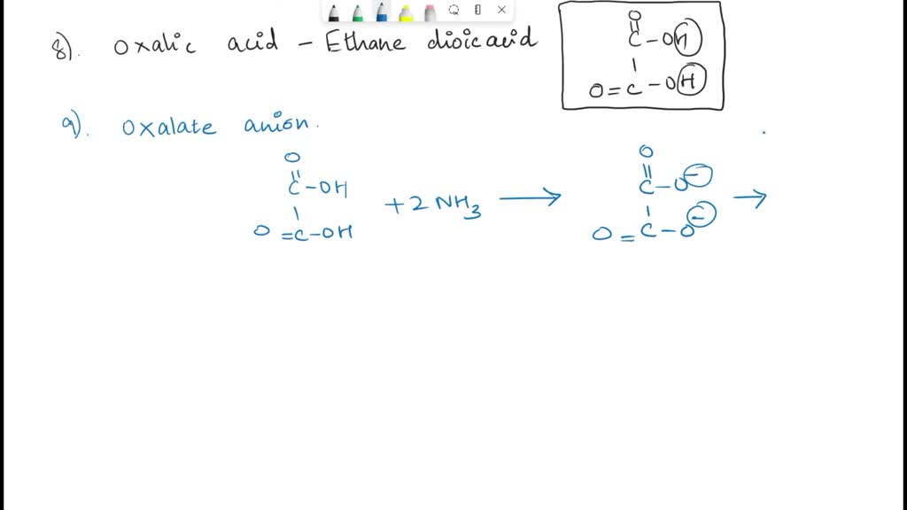 SOLVED: Draw the structure of oxalic acid (ethanedioic acid) C2H2O4 ...