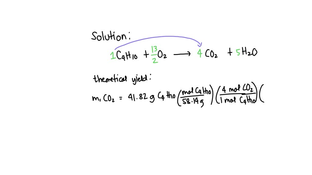 SOLVED: If the combustion of 53.28g of C4H10 produces 92.87g of CO2 ...