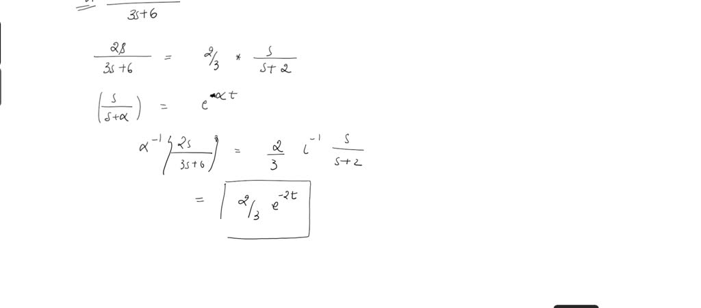 SOLVED: Exercise 1: Find the inverse Laplace transform of the following: Ans: 5e^(35t) + cosh(2t ...