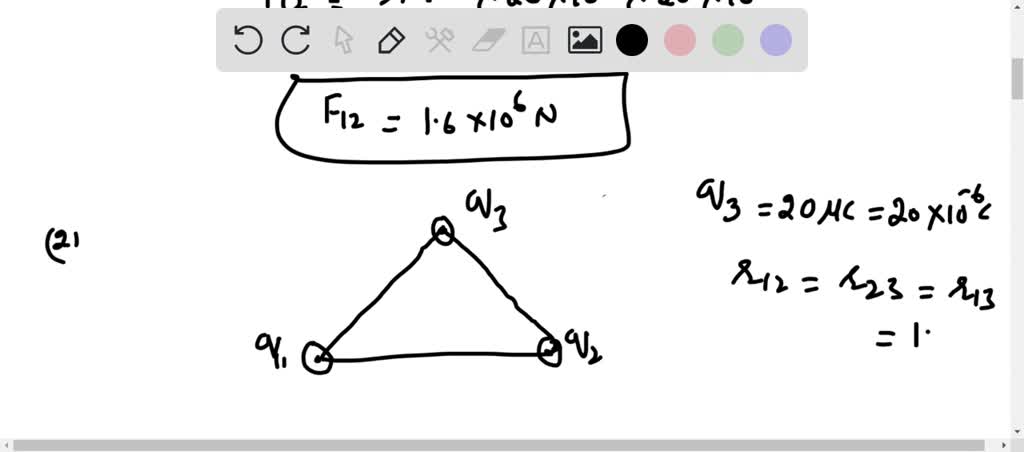 Solved Fig A Particles 1 And 2 Have Charge 20 0 Mc Each And Are Held