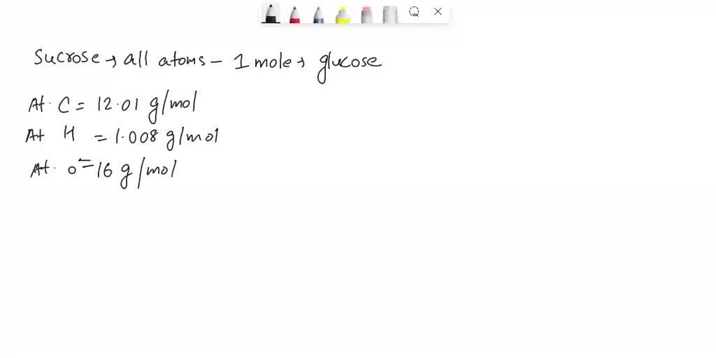 SOLVED: What is the molar mass of sucrose (C12H22O11)? 210.0 g/mol 342. ...