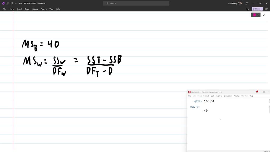 VIDEO solution: Part of an ANOVA table is shown below: Sum of Squares Degrees of Freedom Mean ...