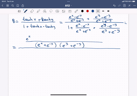 Verify that the given equations are identities. tanh...