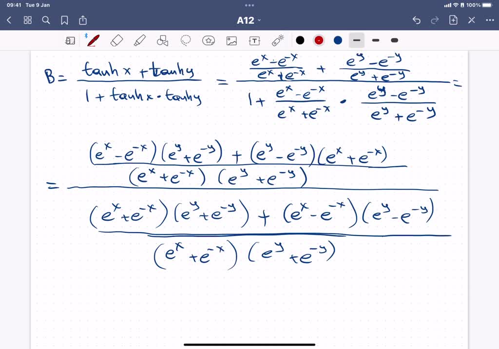 SOLVED: Prove the identity. tanh (x+y)=(tanh x+tanh y)/(1+tanh x tanh y)