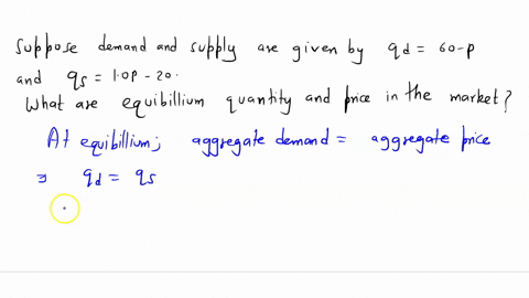 SOLVED: We know that Qd = 120 - 5P and Qs = -30 + 15P. 1) What is the equilibrium price? 2) What ...