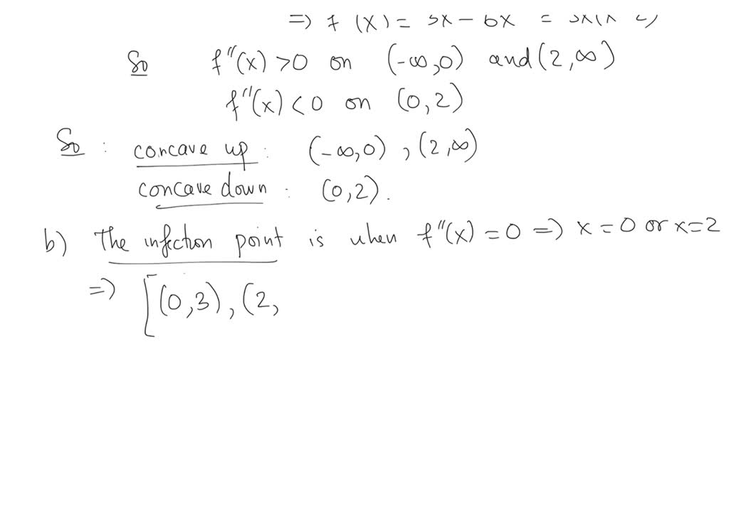 SOLVED: f(x) = x +3 a) Determine the intervals on which is concave up ...
