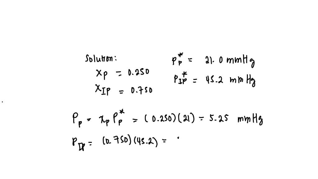 SOLVED: 7. The vapor pressures of pure propyl alcohol and isopropyl ... SOLVED: 7. The vapor pressures of pure propyl alcohol and isopropyl ...