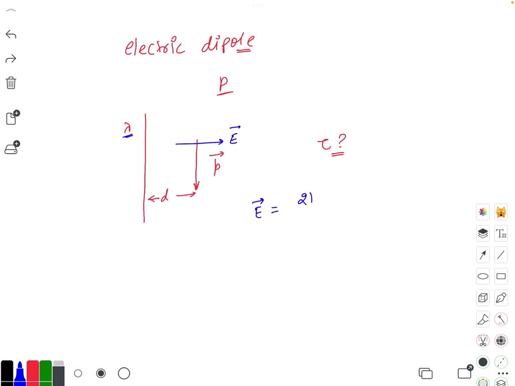 SOLVED: An electric dipole moment p is parallel to a long line of ...