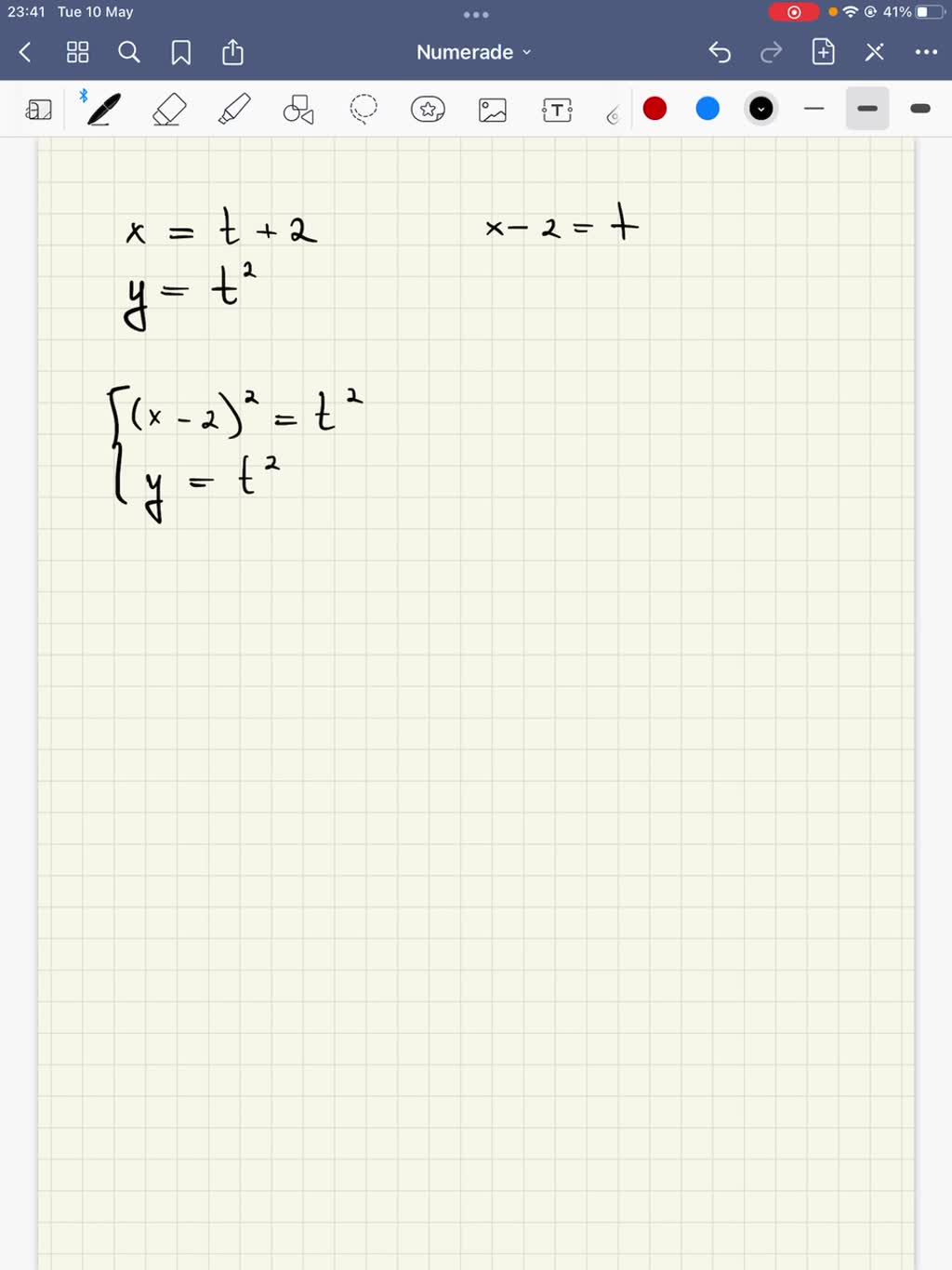 Solved Write A Rectangular Equation For The Set Of Parametric