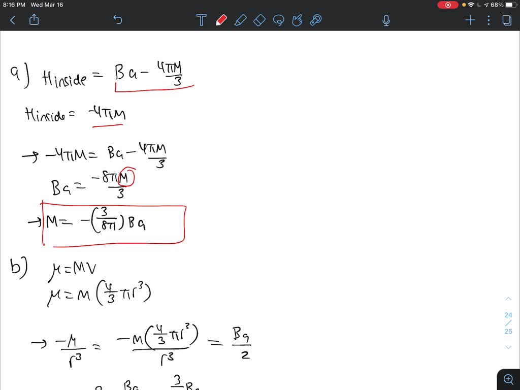SOLVED: Meissner effect in sphere. Consider a sphere of a type 1 ...