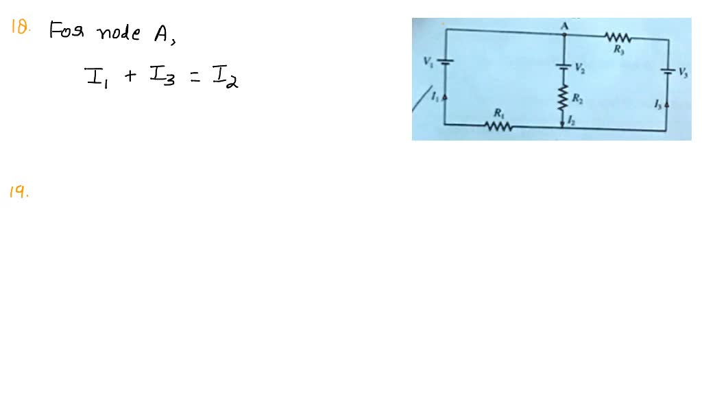 SOLVED: For the circuit shown in the figure, write the Kirchhoff junction equation for the node ...