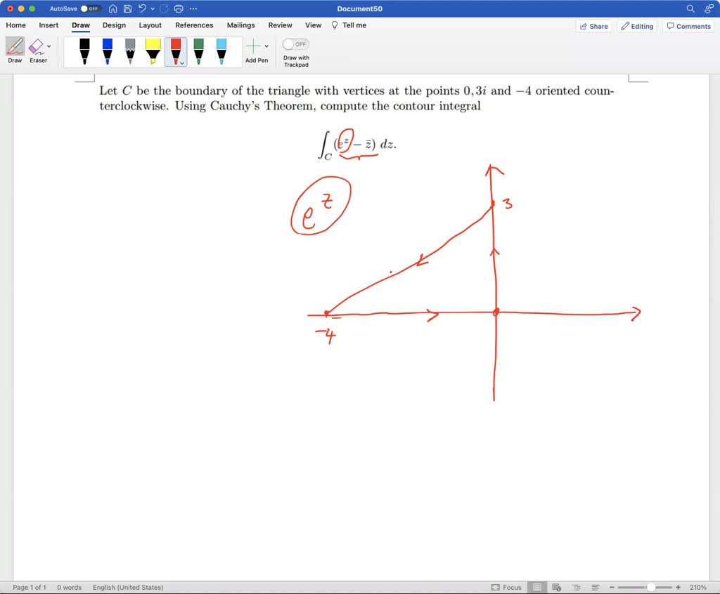 SOLVED: Let C be the boundary of the triangle with vertices at the points 0, 3i, and -4 ...